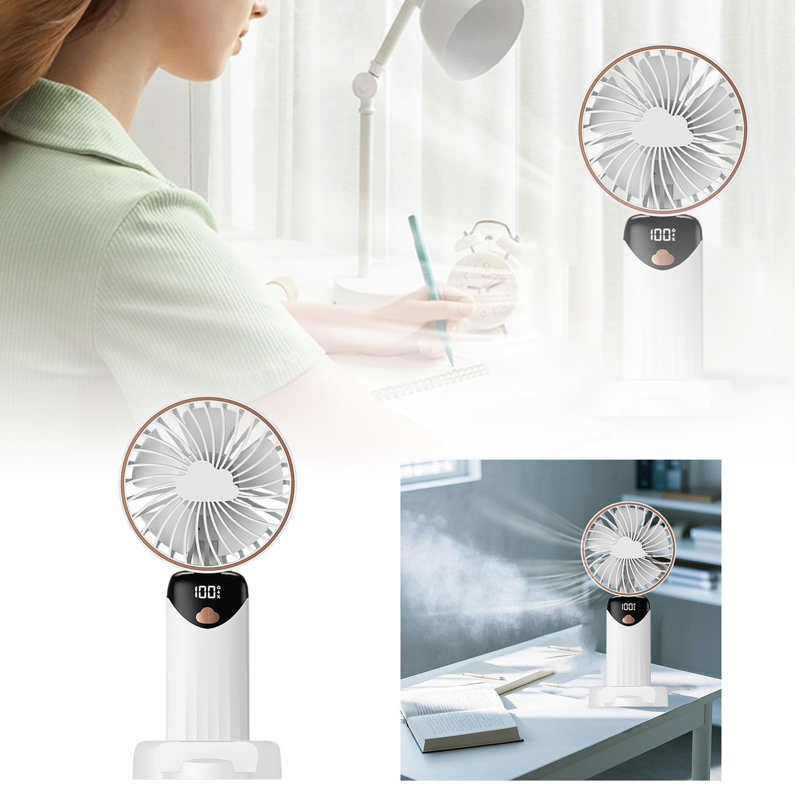 EcoNest Mini USB Handheld Fan – Portable Rechargeable Desk Fan With LED ...