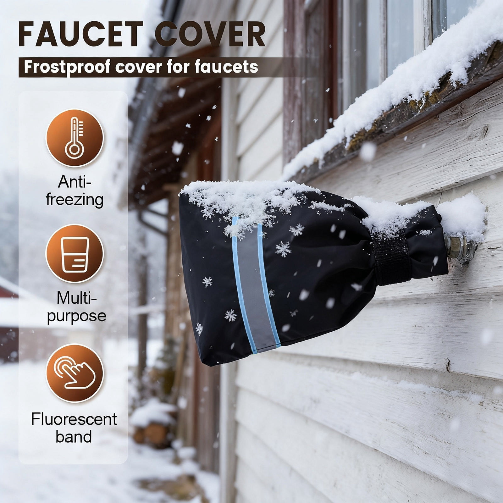 EcoNest Outdoor Faucet Covers For Winter 9.8" X 6.3" Insulated Spigot ...