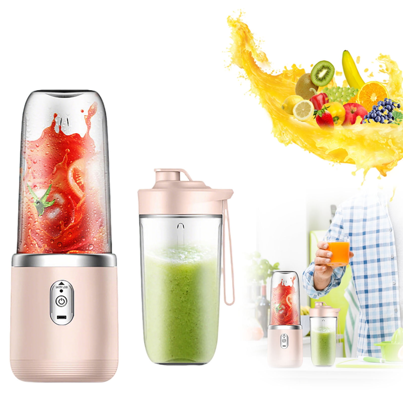 EcoNest Personal For Shakes & 400ml – 2 To Go Portable Cups & Lids Easy ...