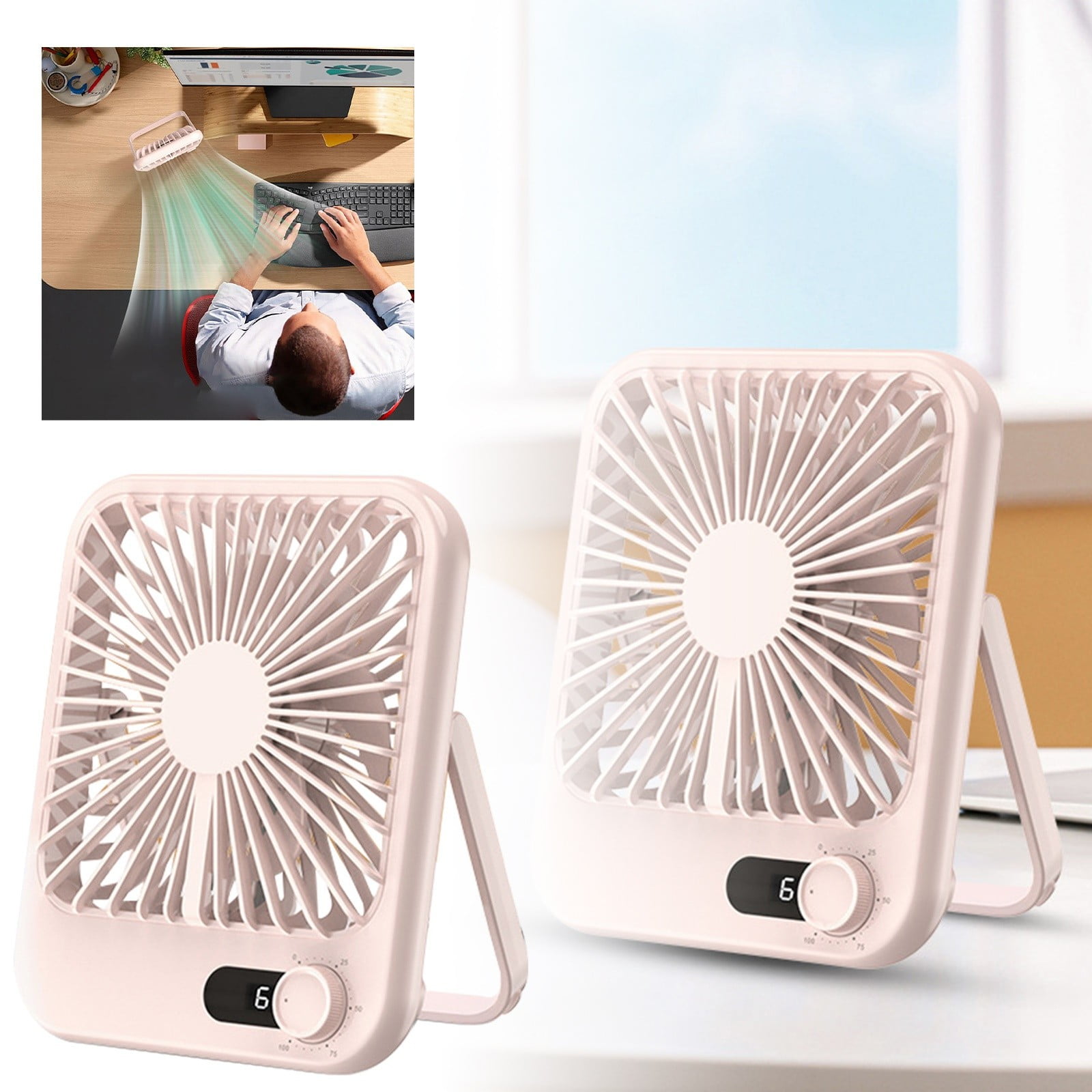 EcoNest Portable USB Fans With Rechargeable Battery Wall And Stand Fan ...