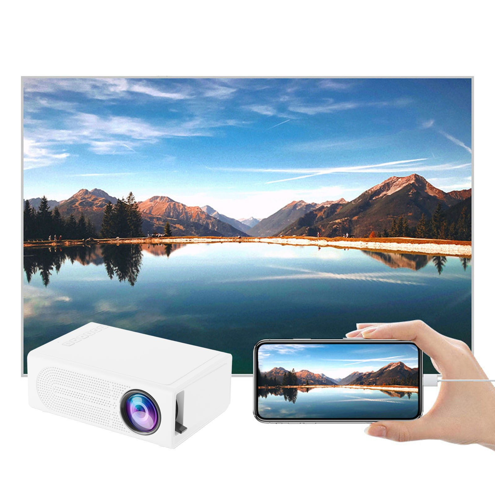 EcoNest Portable Wall Projector For Bedroom Mini Projector With Remote ...