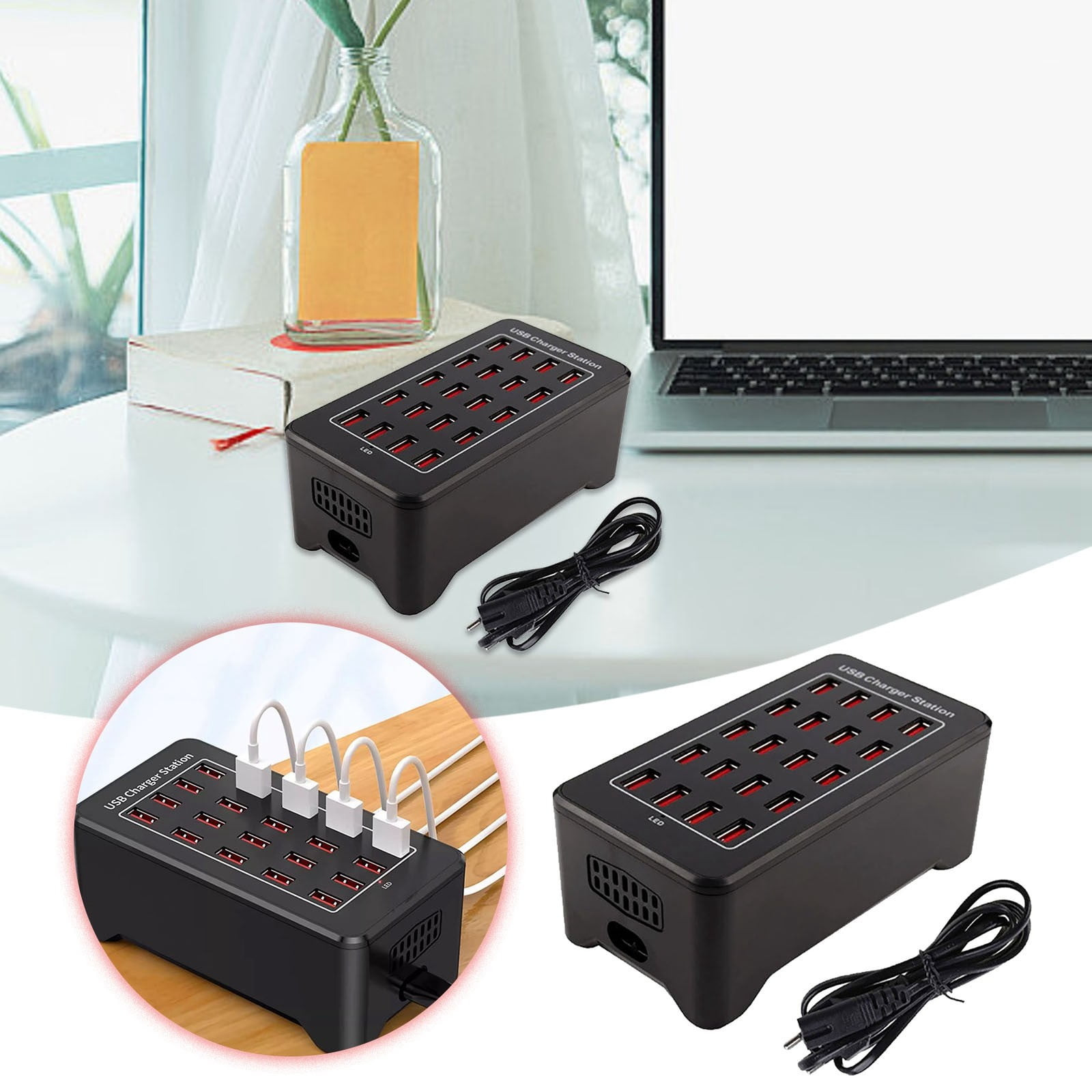 EcoNest Power: 20 Port Charger [100W] With Fan Ultimate Fast Charging ...