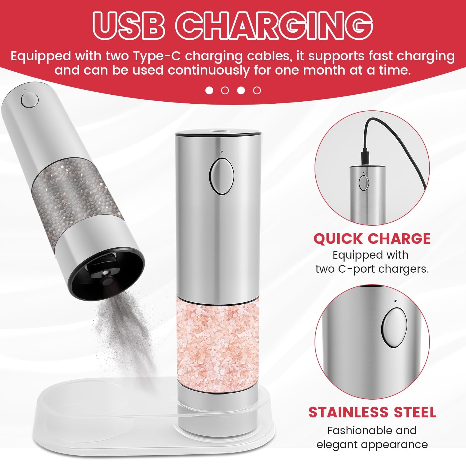 EcoNest Power Operated Seasoning Mill Set Of 2 Seasoning Mill Set ...