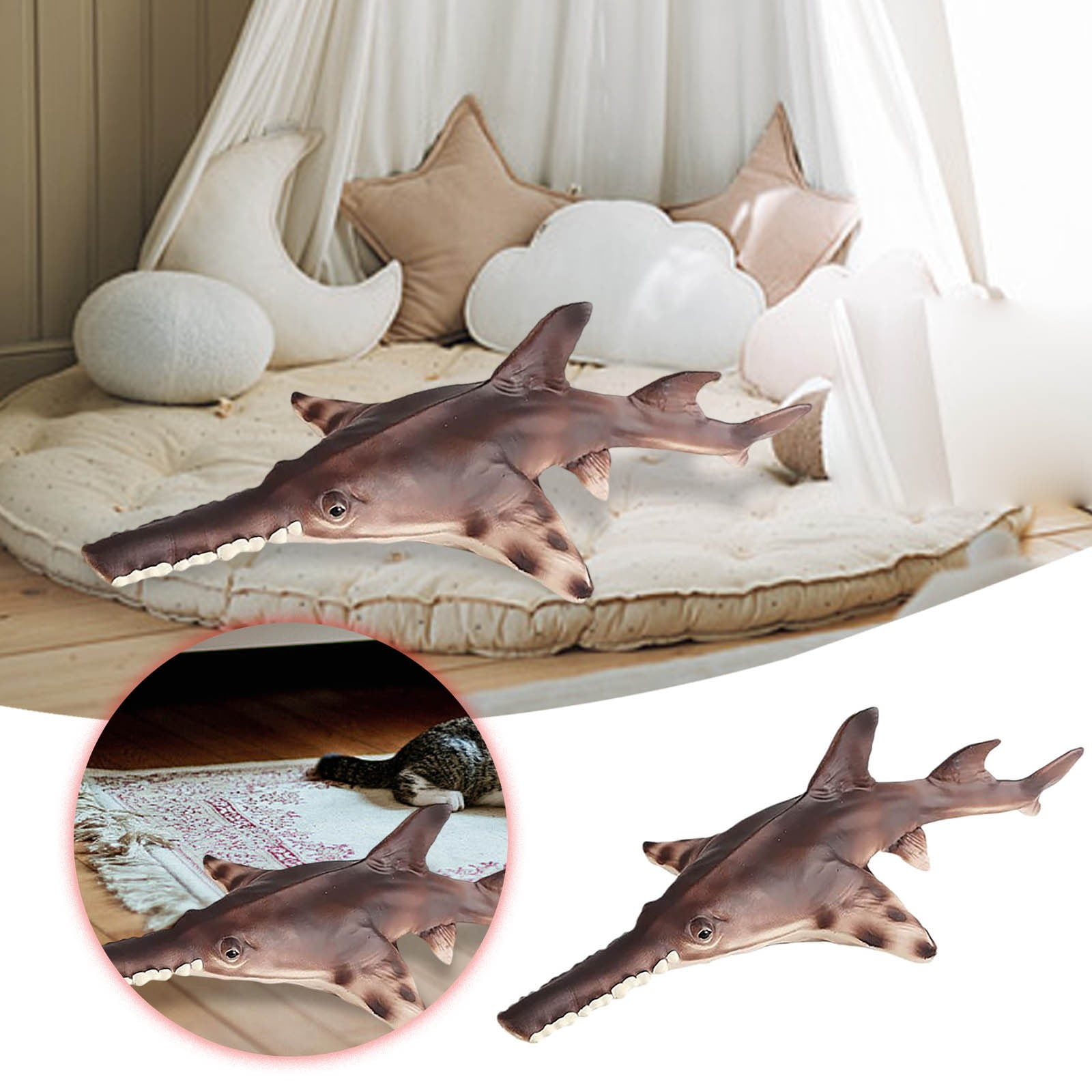 EcoNest Realistic Large Soft Rubber Sawfish Animal Educational Marine ...