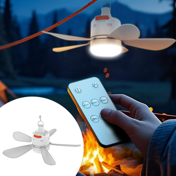 EcoNest Rechargeable Fan Light Bulb Dimmable LED Ceiling Fans With ...