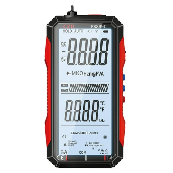 EcoNest Rechargeable Large Screen Counts Smart Digital Multimeter Auto ...