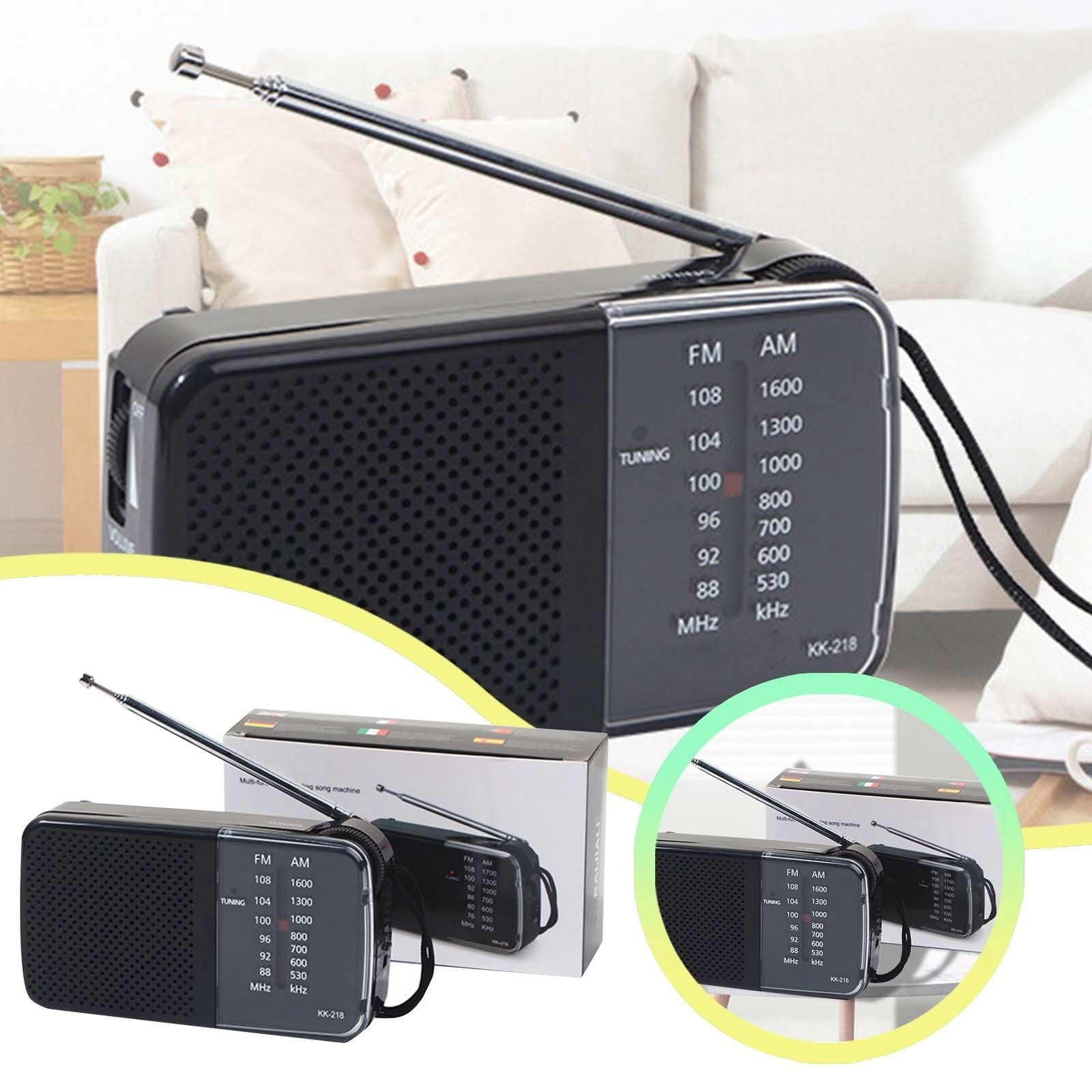 EcoNest Retro Portable AM FM Radio KK218 Band Analog Dial Tuner With ...