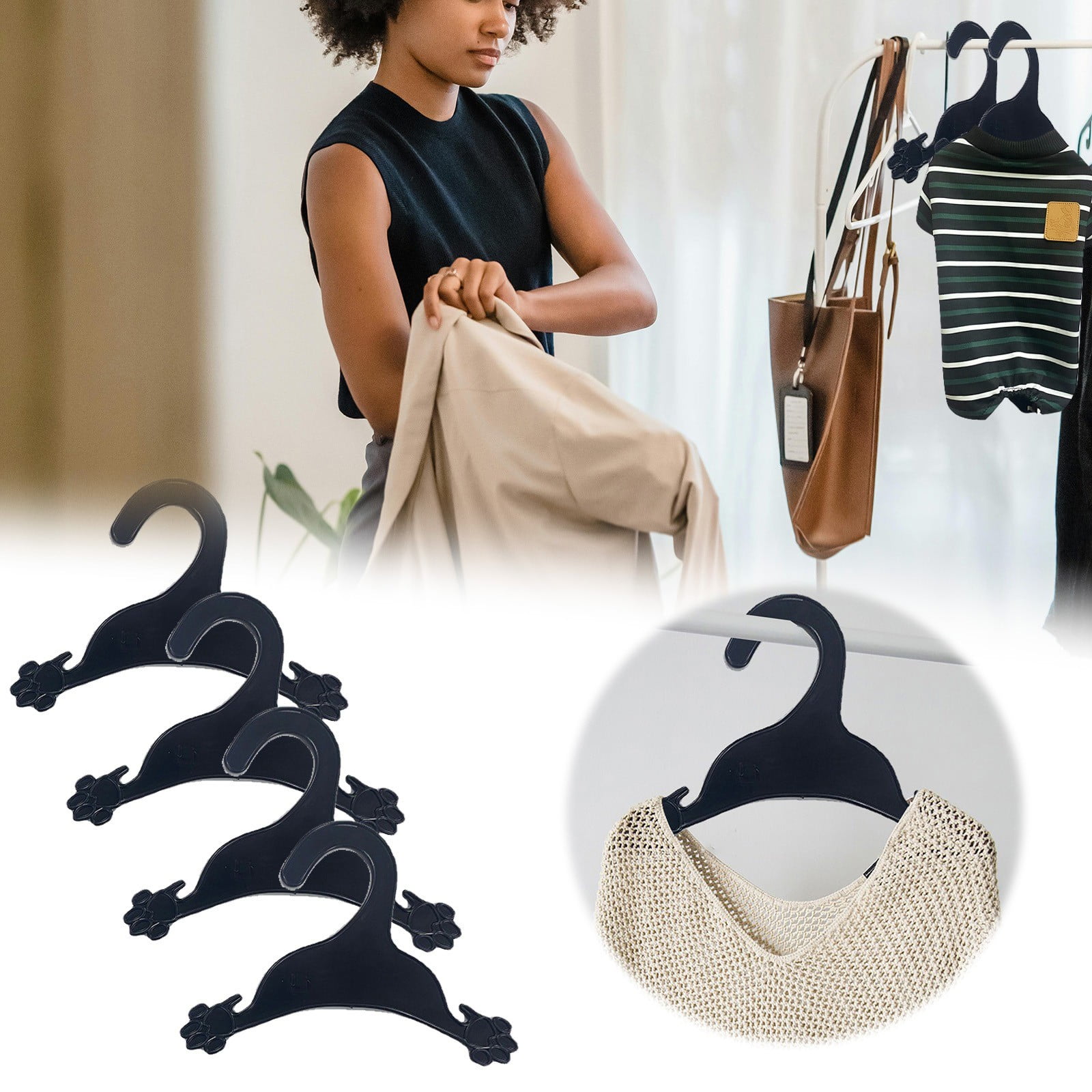 EcoNest Shaped Plastic Hangers For Pet Clothes Durable Dog Clothing ...
