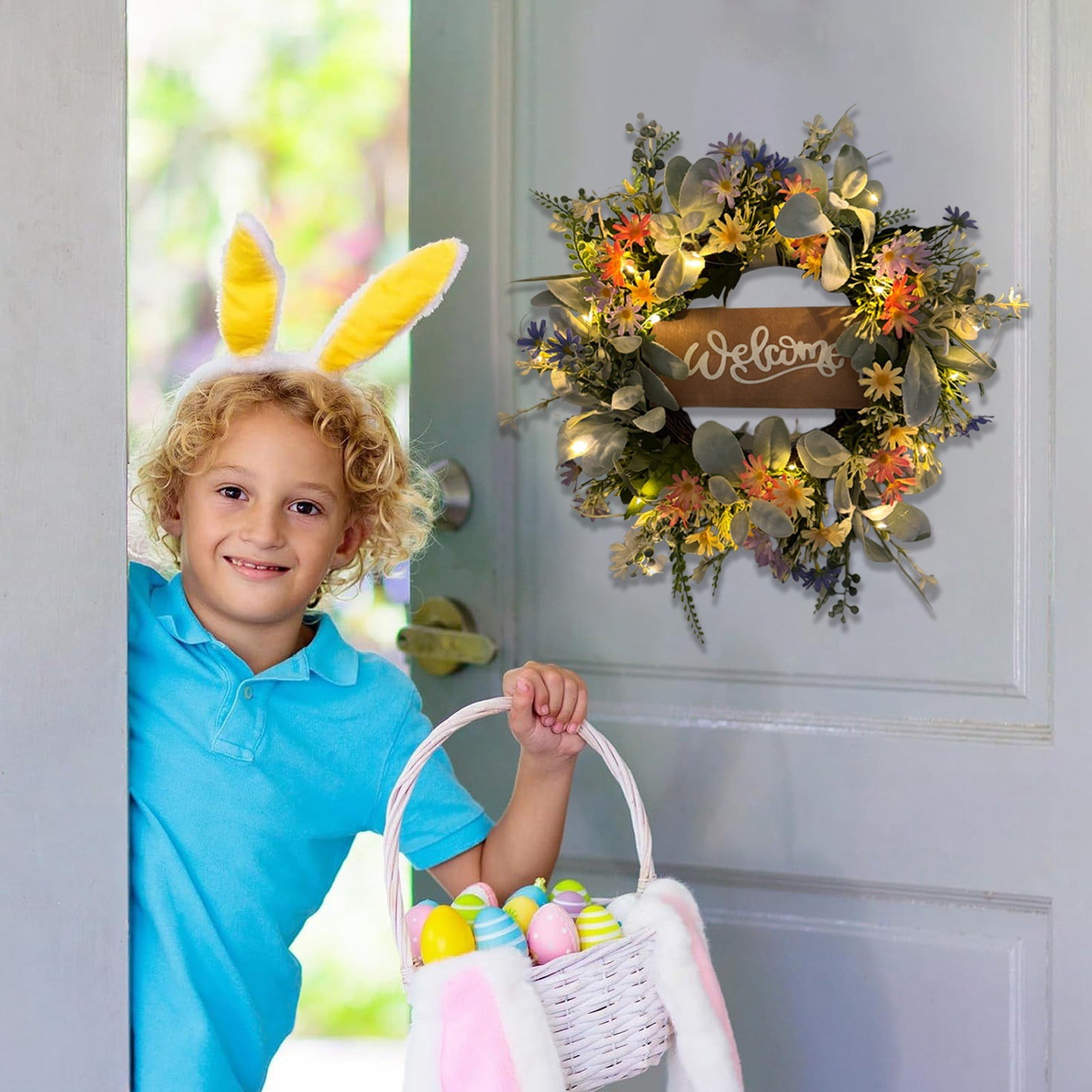 EcoNest Wood Garland Rabbit Ear Decoration Pendant Wedding Decoration ...