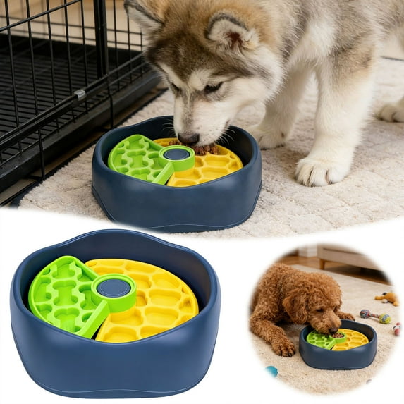 EcoNest Slow Feeder Bowl Slip Interactive Dish 3 Layer Rotation Slow ...