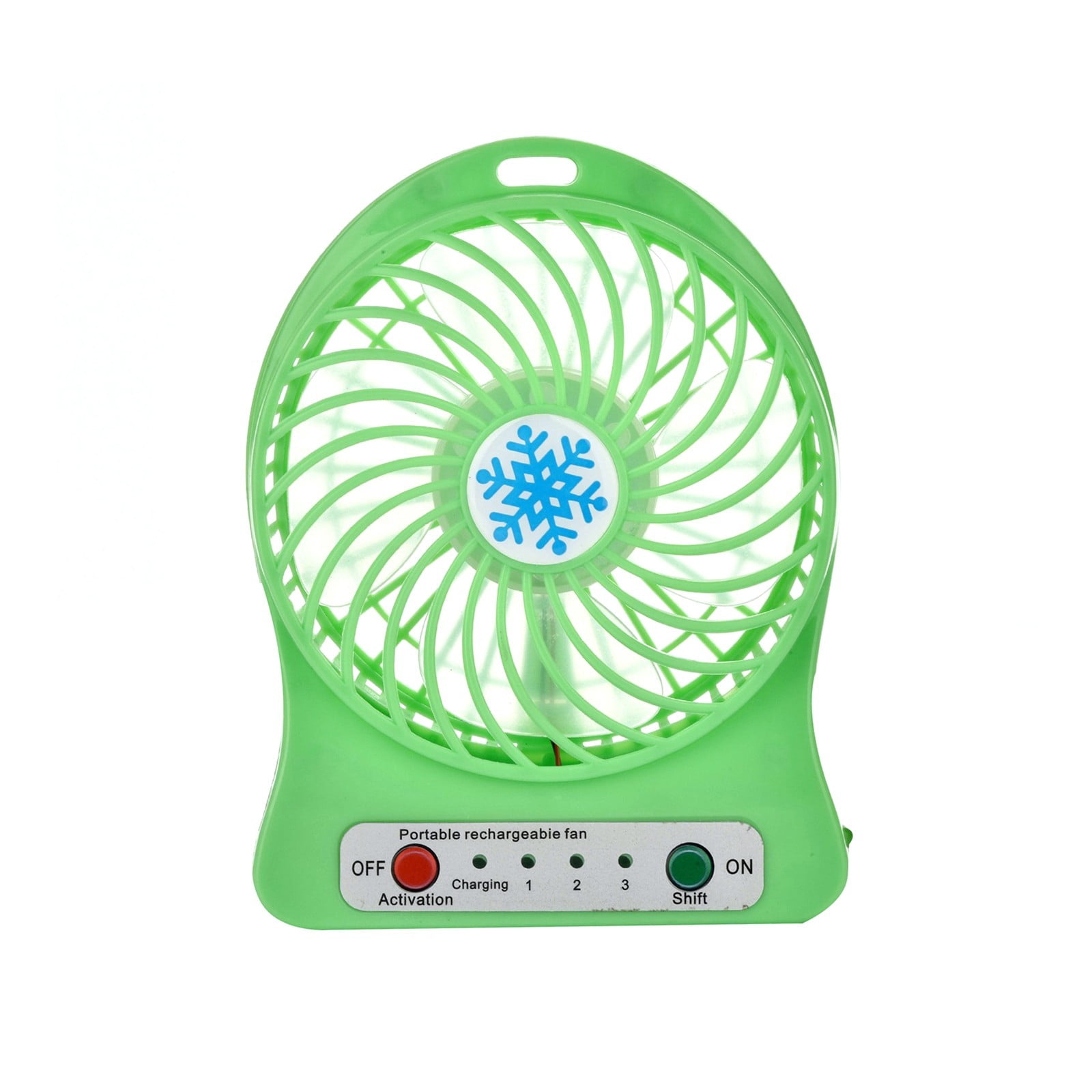 EcoNest Snowflake Mini Desk Fan USB Rechargeable 3 Speed Quiet Fan ...