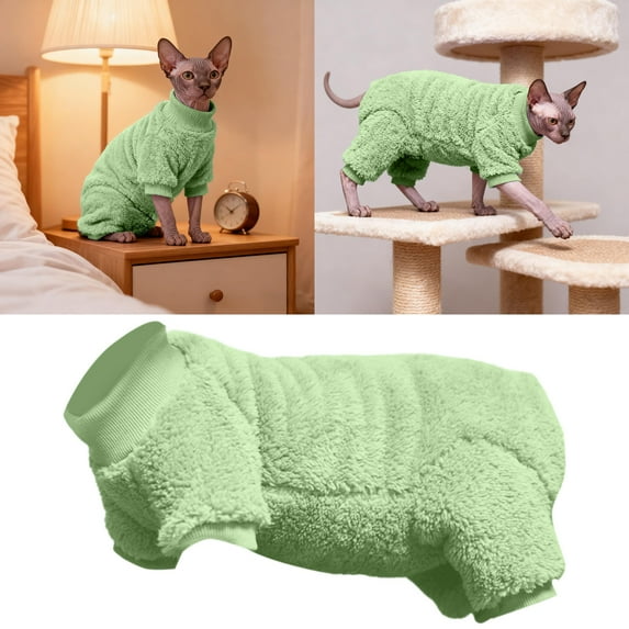 EcoNest Sphynx Hairless Cat Fleece Sweater Cozy Warm For Hairless Cats ...