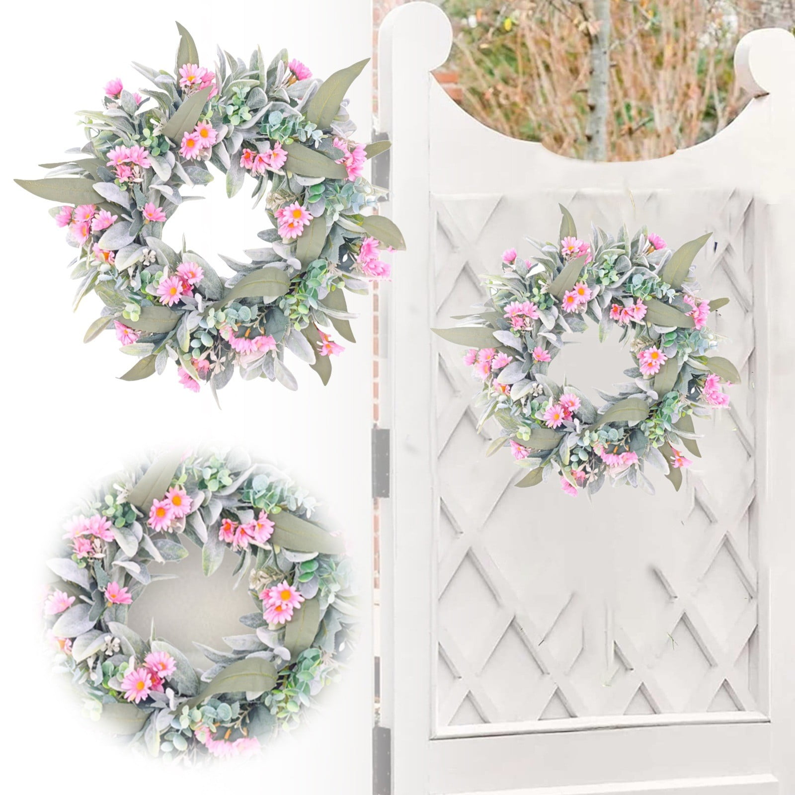 EcoNest Spring Simulation Sheep Ear Wreath Cherry Daily Wreath ...