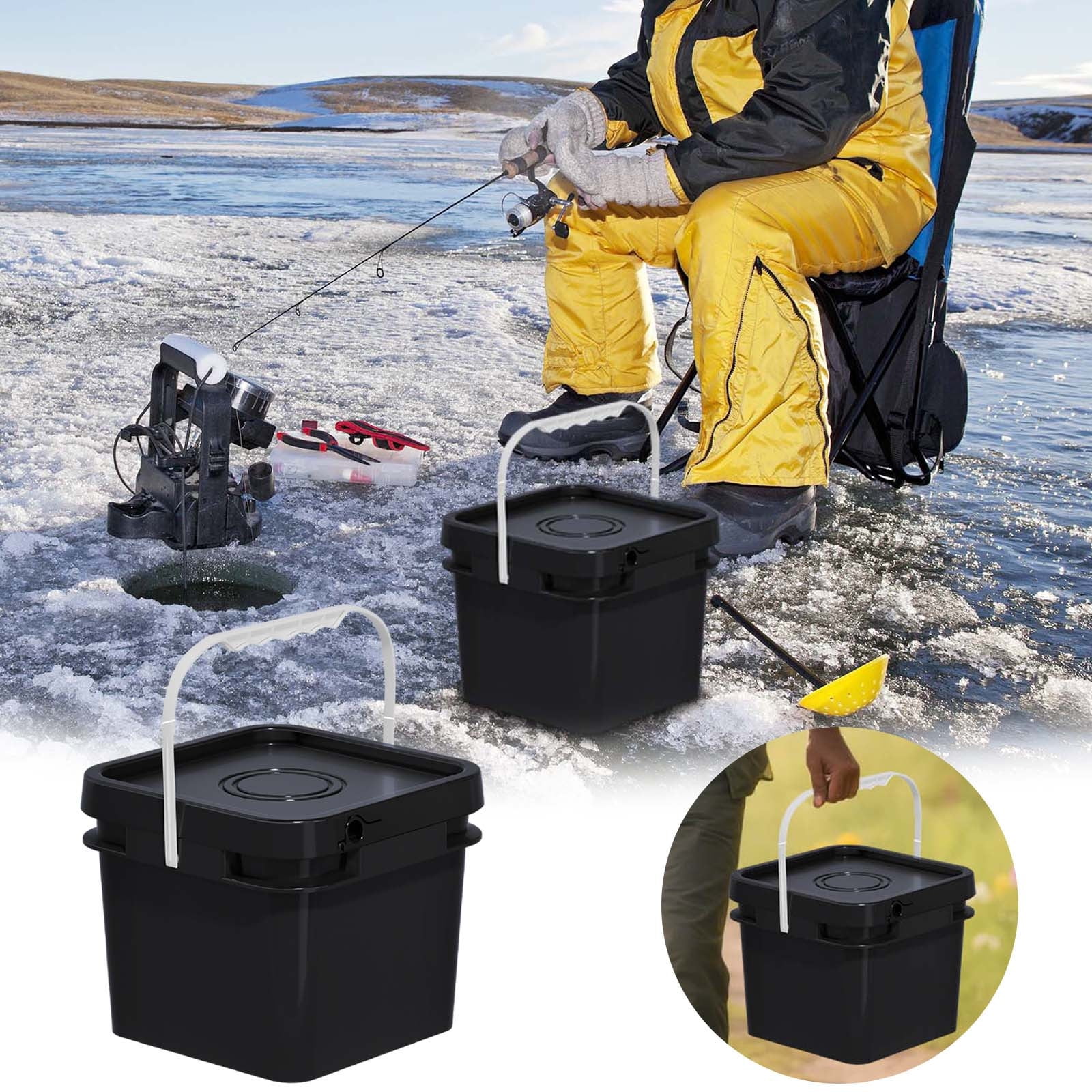 EcoNest Square Bucket Food Storage Bucket With Lid Paint Bucket ...