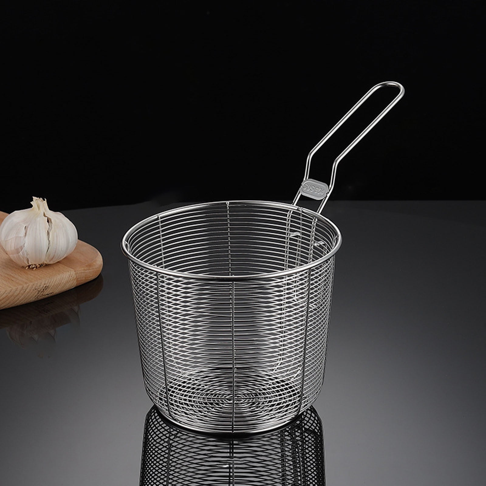 EcoNest Stainless Steel Mesh Pasta Strainer Ba Sket With Handle No Odle ...