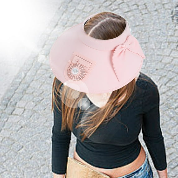 EcoNest Summer Big With Fan Hat Female Outdoor Sunshade Empty Top Hat ...