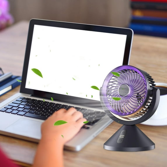 EcoNest USB Desk Fan With Portable Charging Wall Color Cycle Light ...
