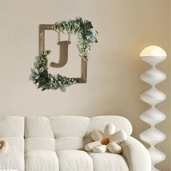 EcoNest Wooden Alphabet Wreath For Wall Home Living Room Bedroom ...