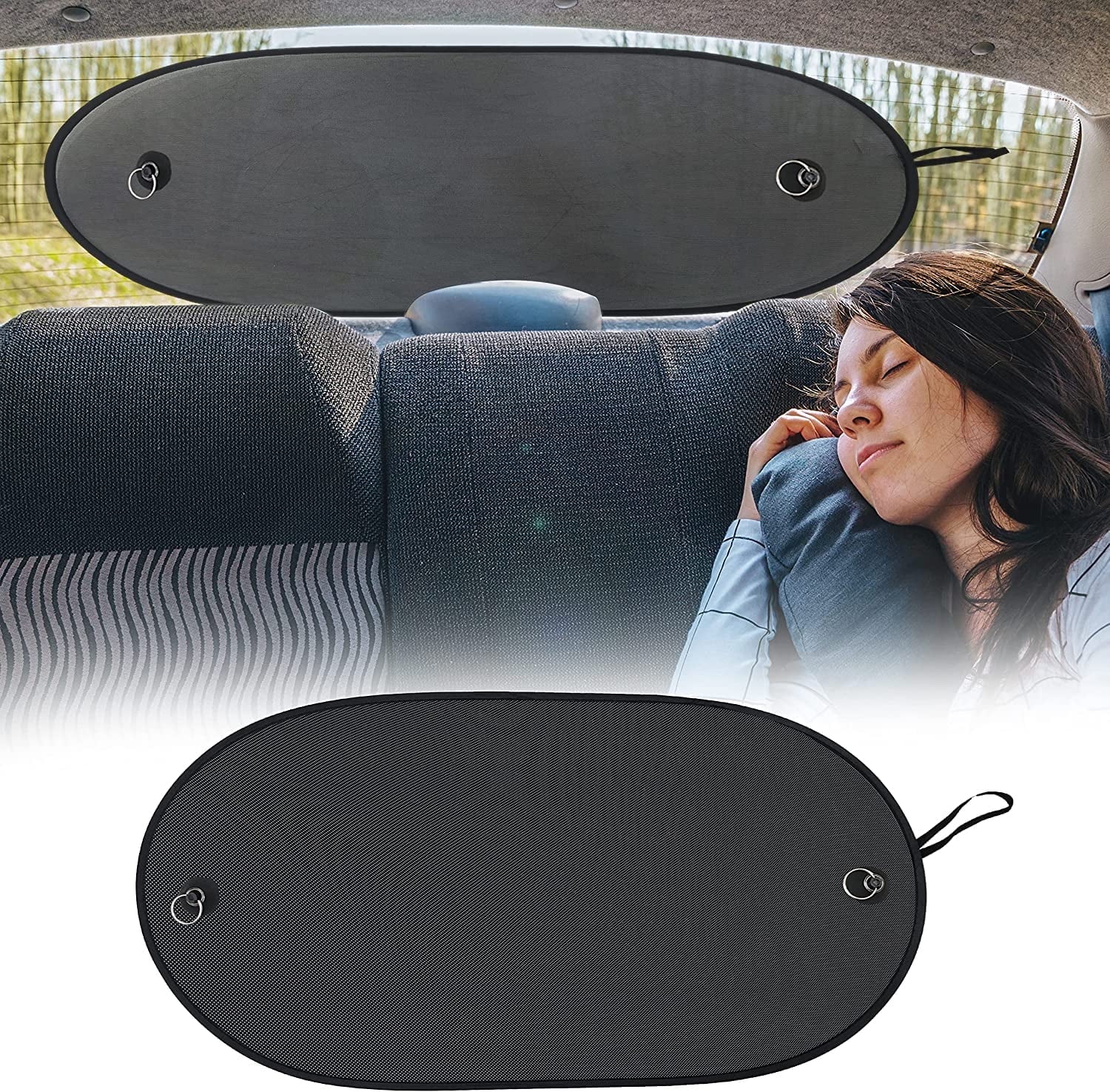 EcoNour Back Window Sun Shade for Car | Rear Window Shade with 99% Sun ...