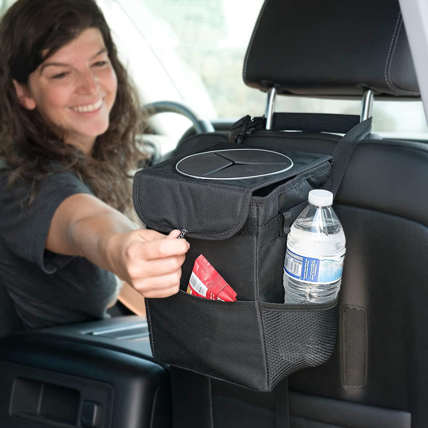 EcoNour Car Trash Bag | Foldable Trash Bag for Car with Storage Pockets ...