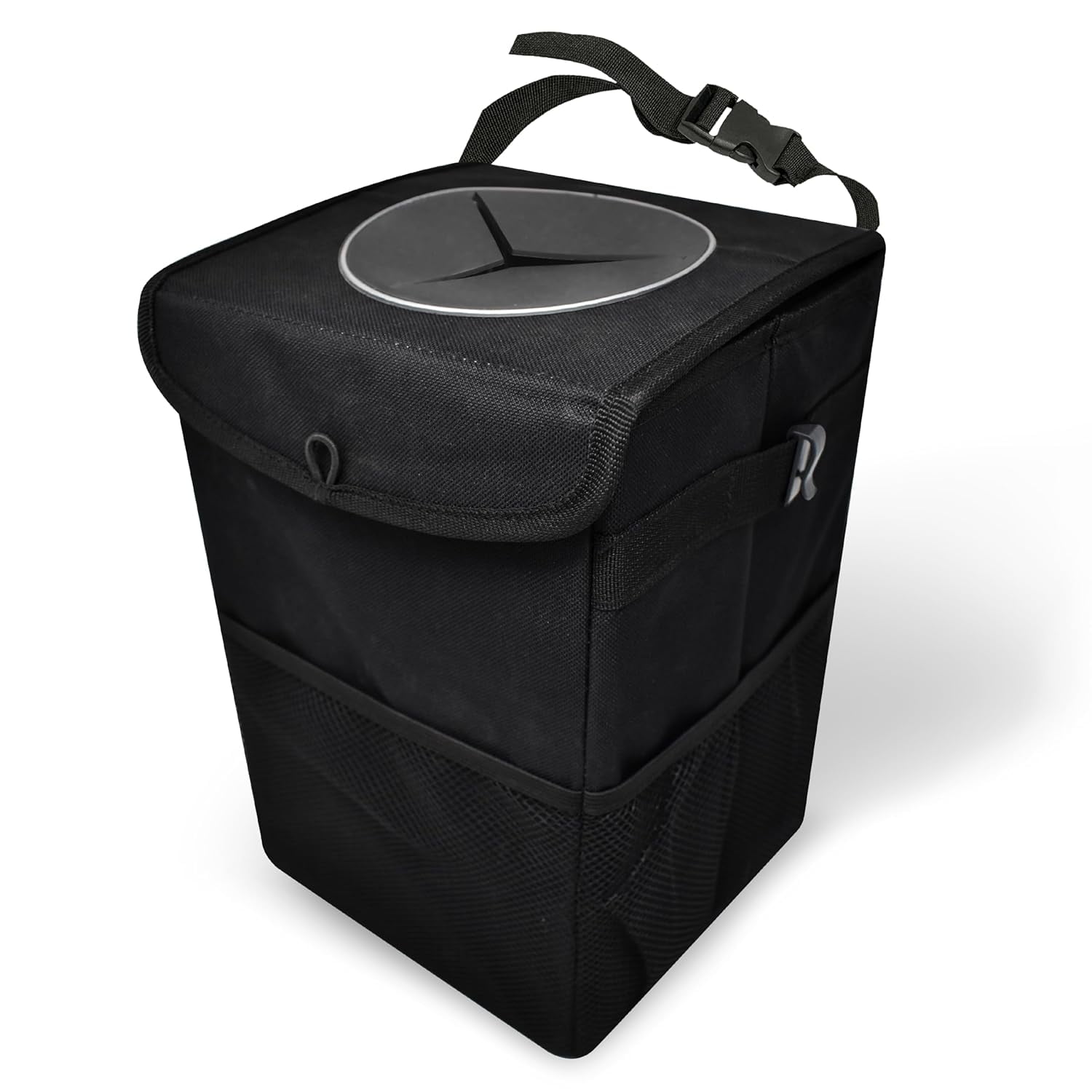 EcoNour Car Trash Can with Lid & Storage Pockets | Waterproof Foldable ...