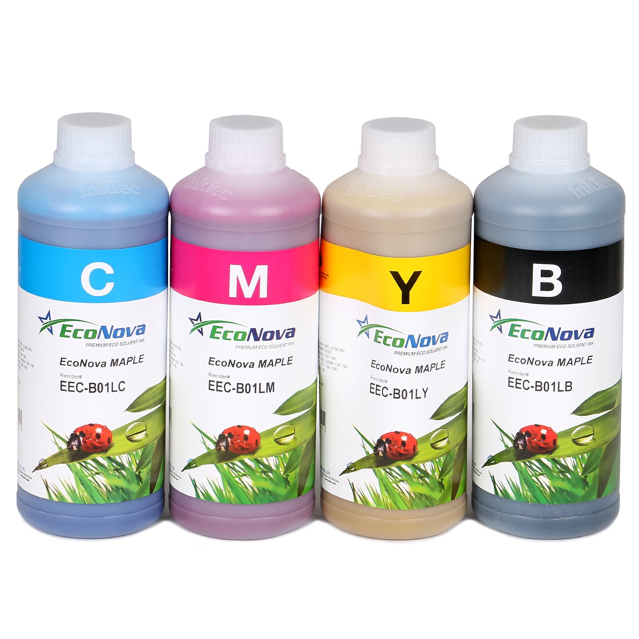 EcoNova MAPLE Solvent Ink for Roland Epson DX7 head Printers CMYK 1 Set ...