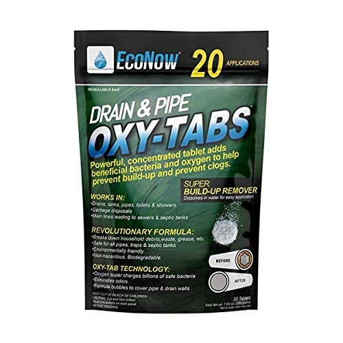 EcoNow Drain & Pipe Oxy-Tabs for Main Sewer and Septic Lines. Build-Up ...