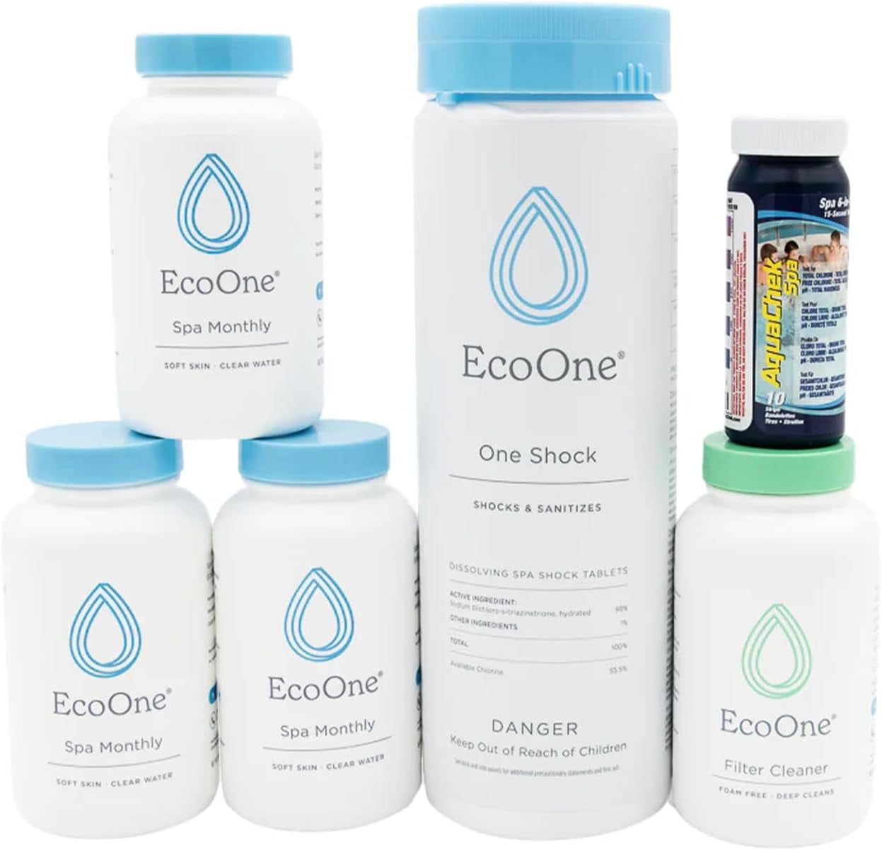 EcoOne | Hot Tub Chemical Maintenance & Supply Kit | Spa Shock, Conditioner & Purification Kit ...