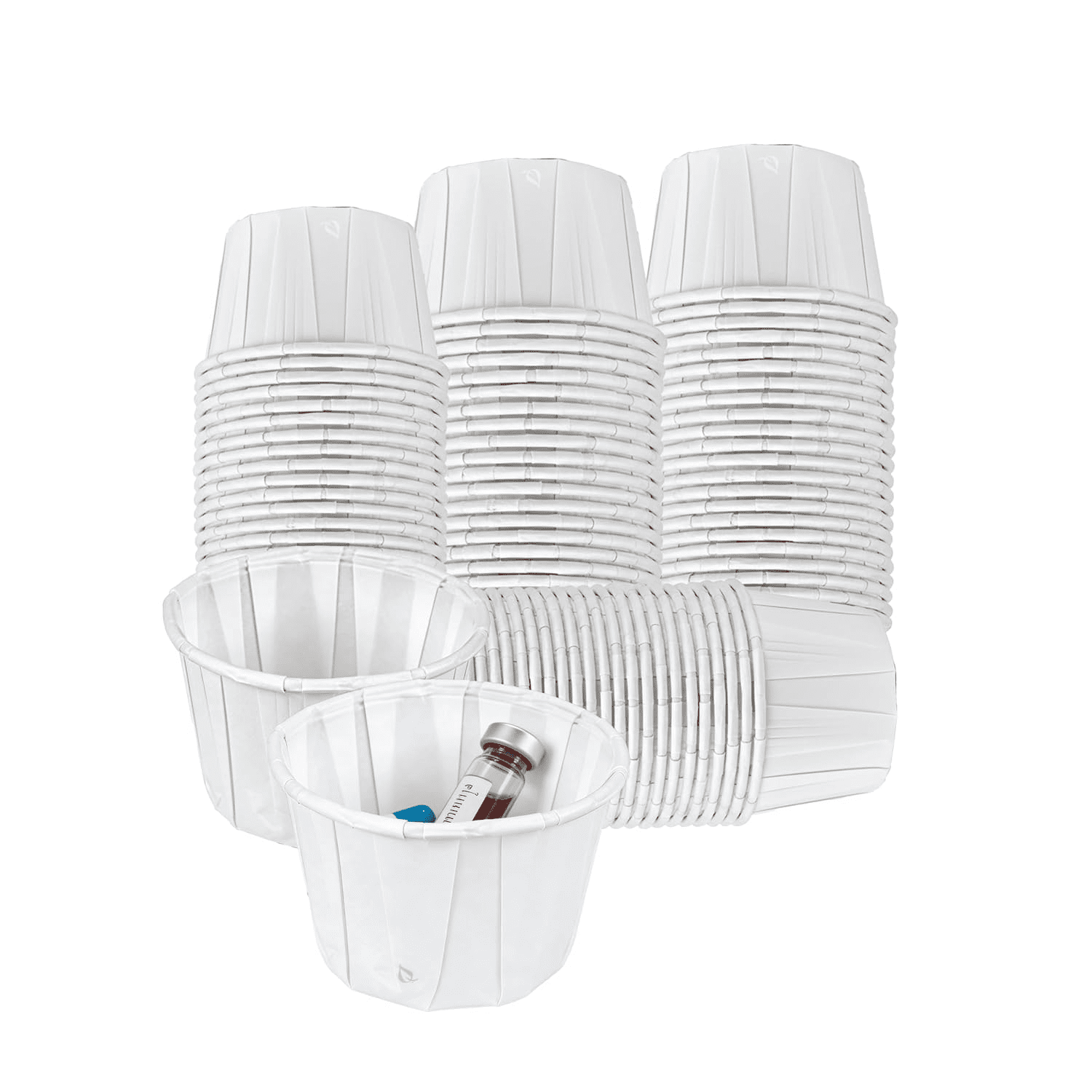 EcoQuality 0.75oz Disposable White Paper Medicine Cup with Rolled Rim ...