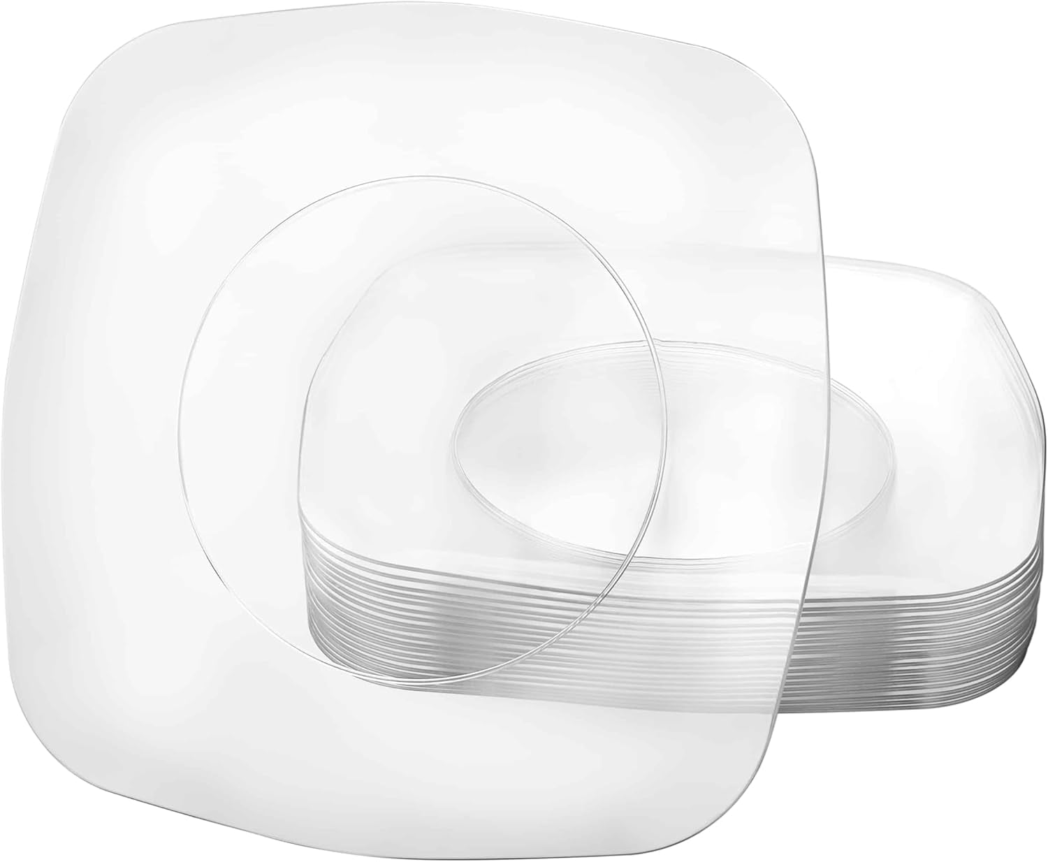 EcoQuality 10.25 Inch Clear Dinner Plate – Elegant Disposable Plastic ...