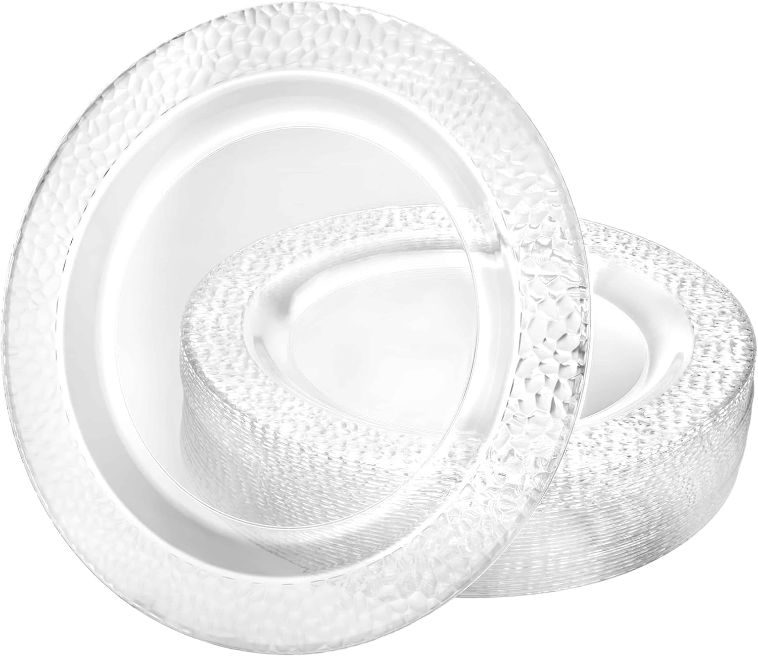EcoQuality 10.25 Inch Clear Plastic Round Dinner Plate – Elegant ...
