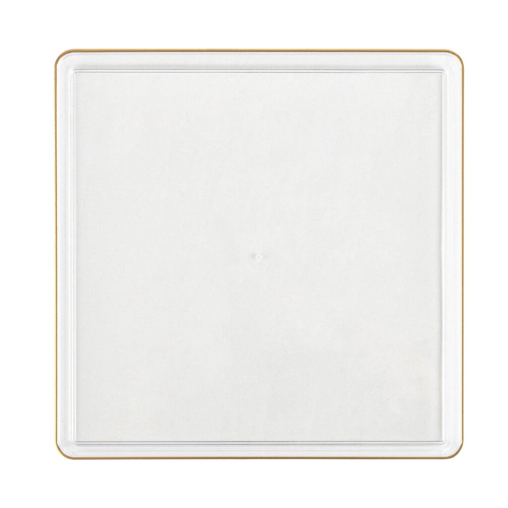 EcoQuality 10.75" inch Disposable Square Translucent Clear Plastic ...
