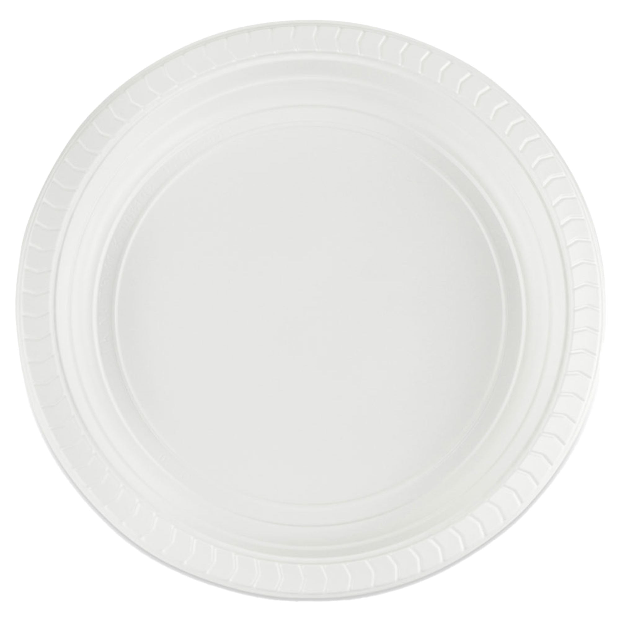 EcoQuality 10" inch Disposable Round White Plastic Serving Plates ...