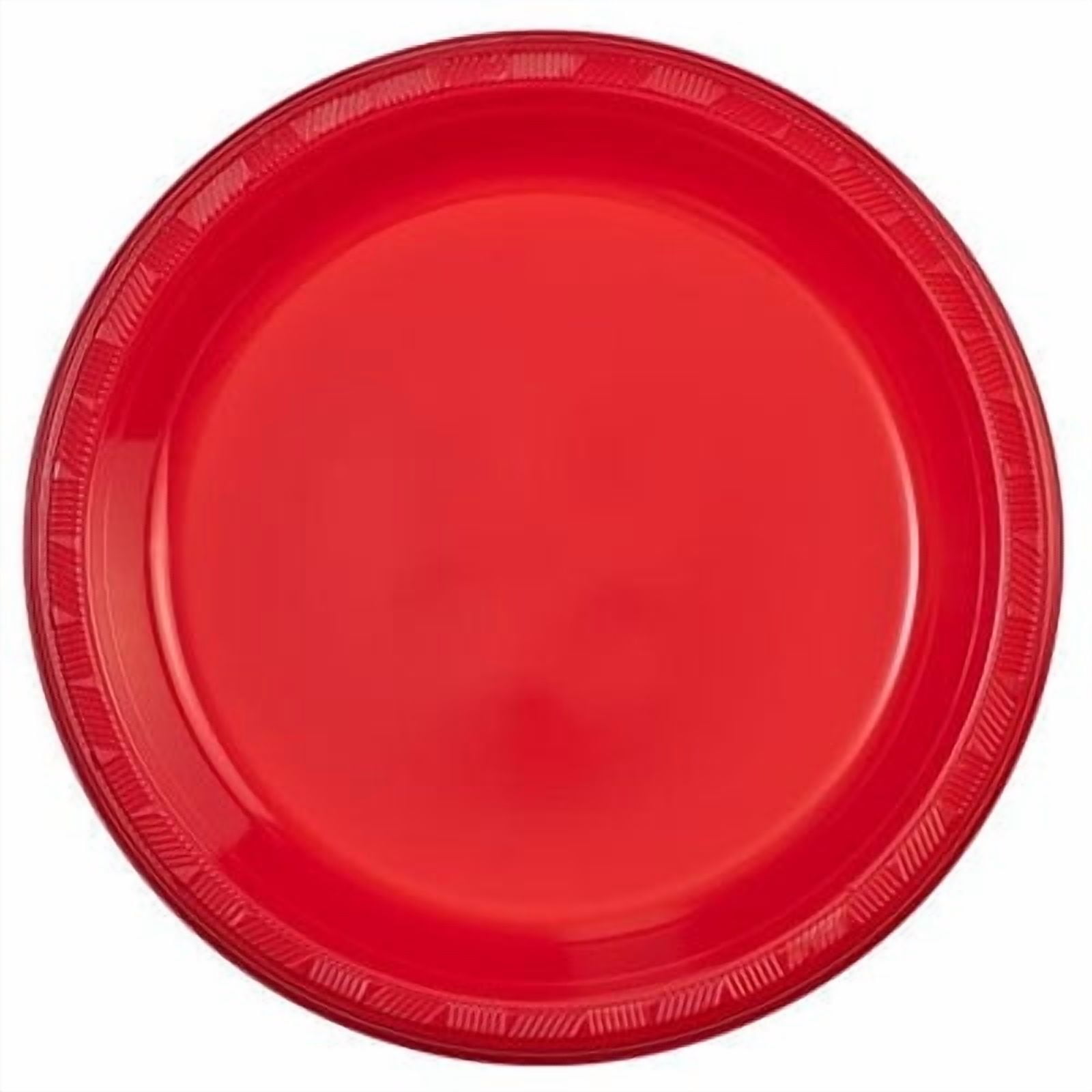 EcoQuality 10 inch Red Round Plastic Plate – Disposable Plate for ...