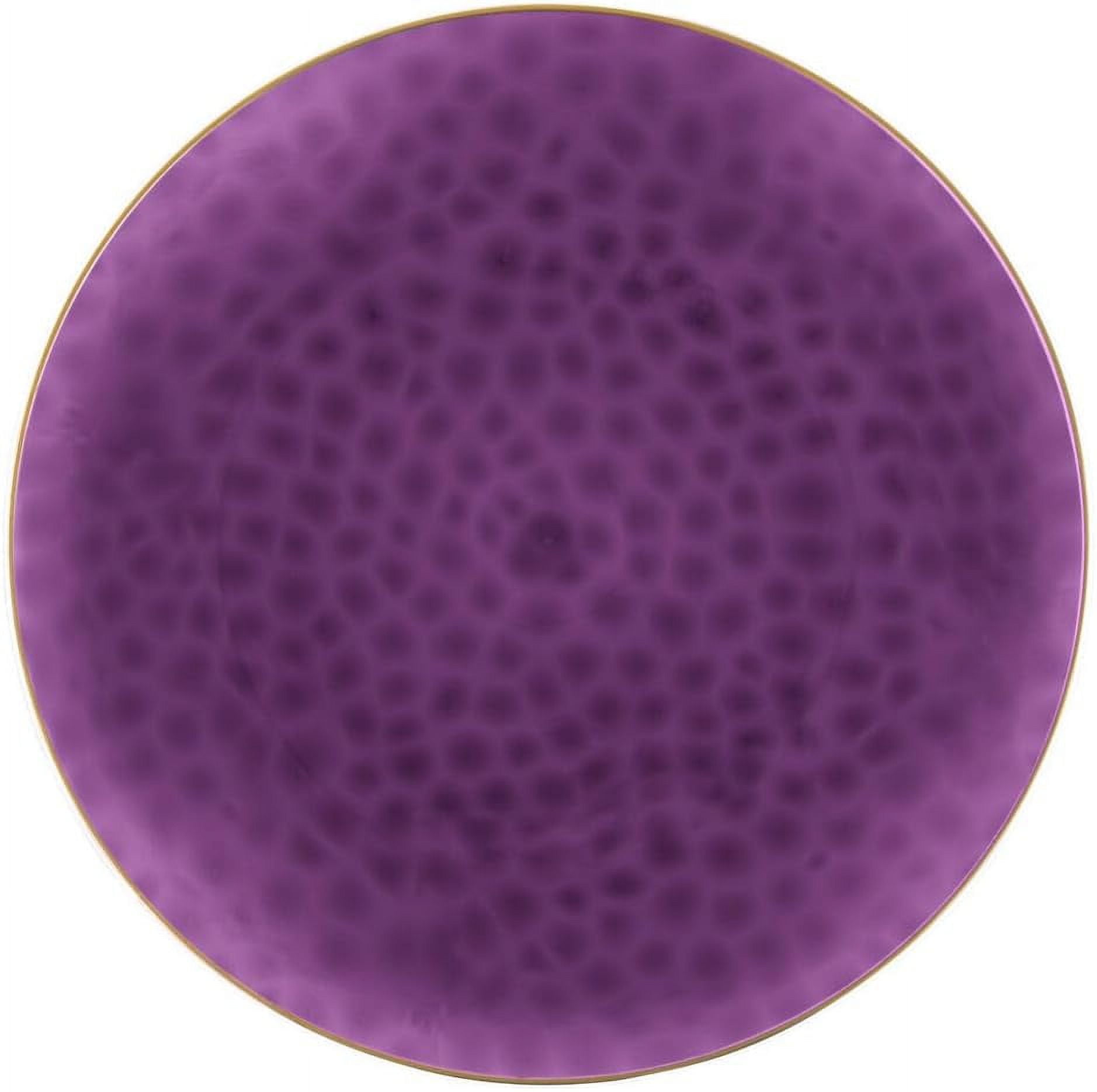 EcoQuality 10" inch Round Hammered Translucent Purple Plastic Plates ...