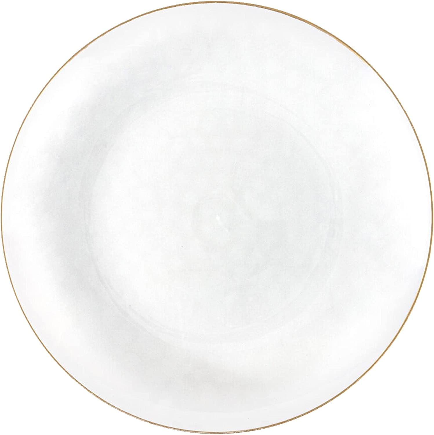 EcoQuality 10" inch Round Hammered Translucent White Plastic Dinner ...