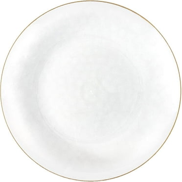 EcoQuality 10" inch Round Hammered Clear Plastic Dinner Plates with ...
