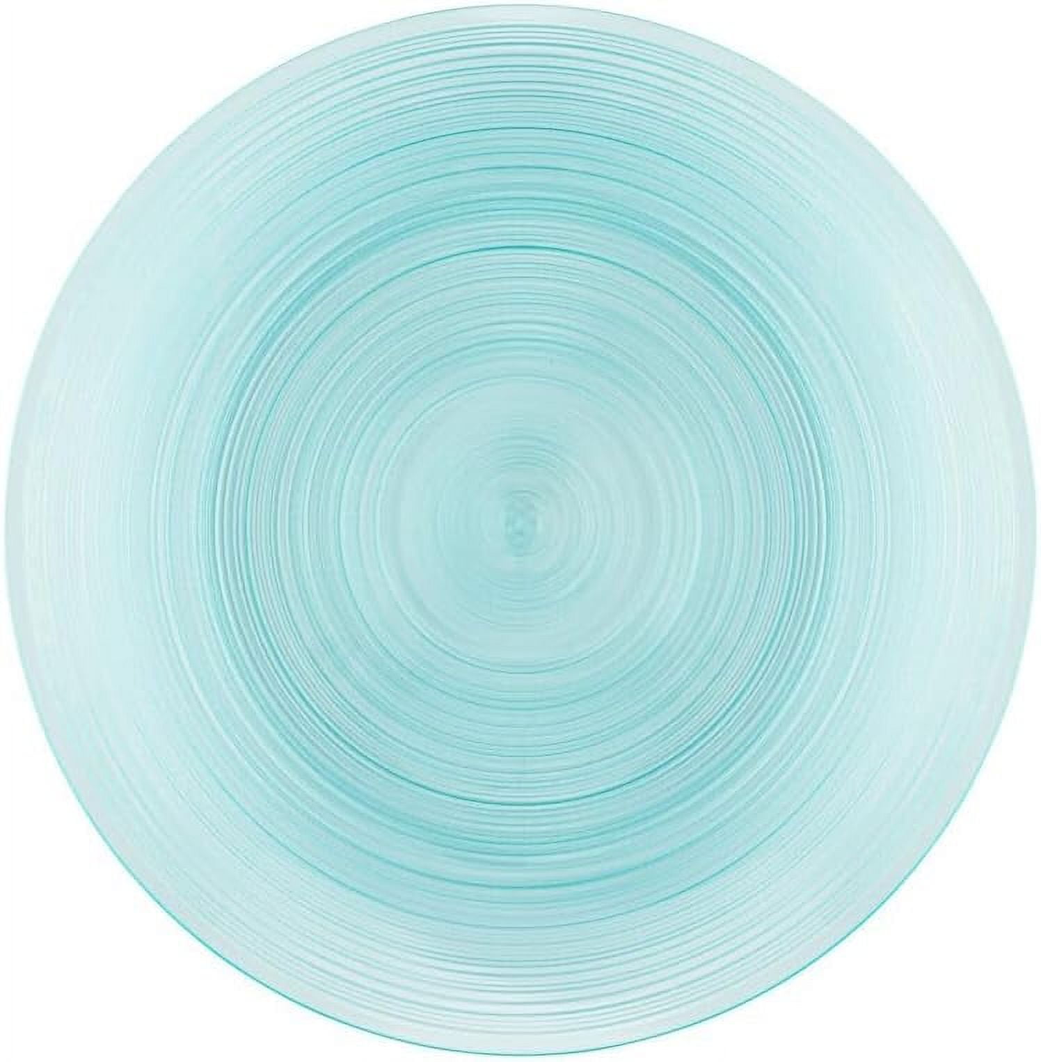 EcoQuality 10" inch Round Translucent Aqua Blue Plastic Plates Crystal ...