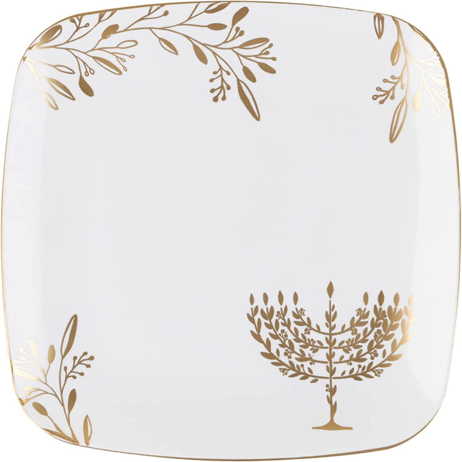 EcoQuality 10" inch Square Plastic Plates Heavy Duty Plastic Hanukkah ...