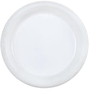 Beaded Collection White & Gold 10.25" Plstic Diner Plates, Elegant ...