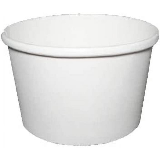 EcoQuality [100 Count] 8 oz Disposable White Paper Soup Containers ...