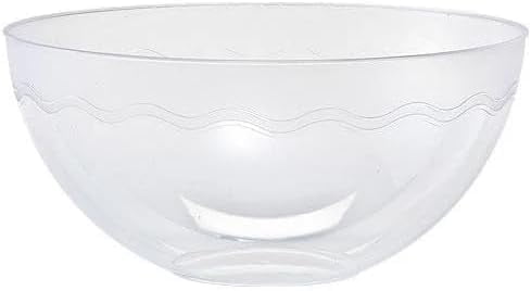 EcoQuality 100 oz Clear Round Plastic Serving Bowl – Durable ...