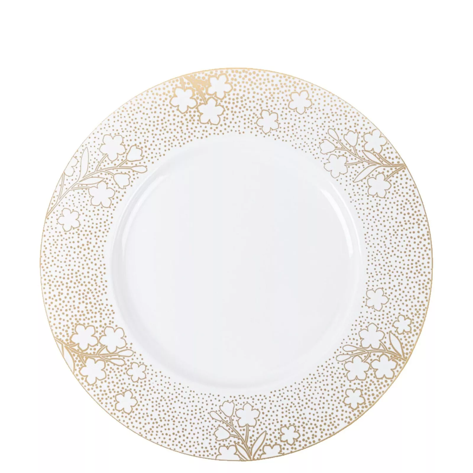 EcoQuality 11.7" inch Disposable Round White Gold Plates Cherry Blossom ...
