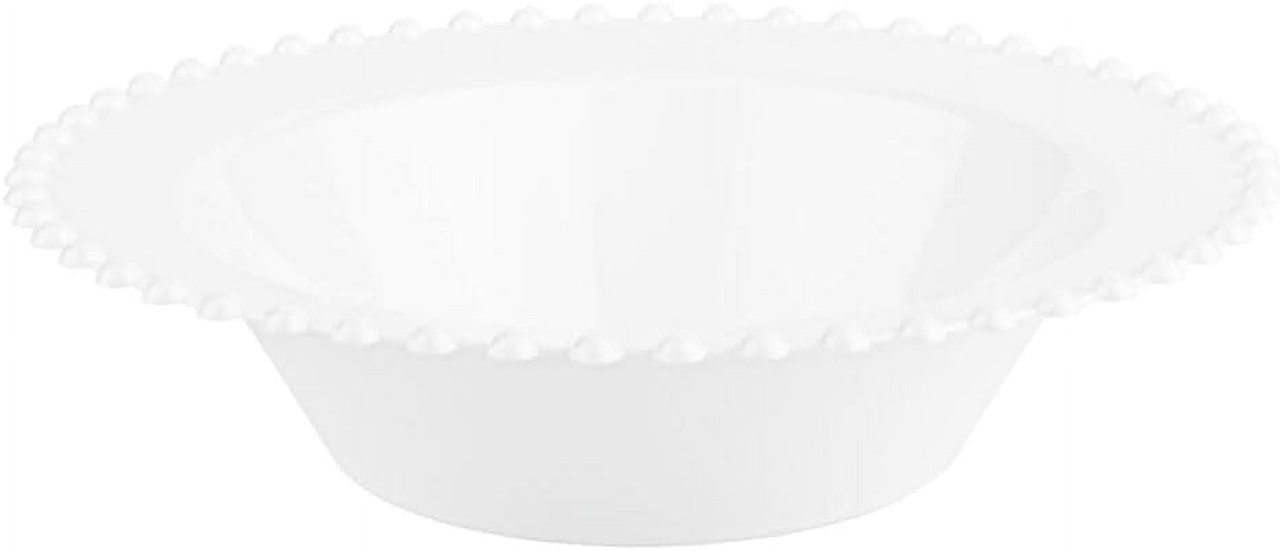 EcoQuality 12 oz White Plastic Round Bowls with White Beaded Rim ...