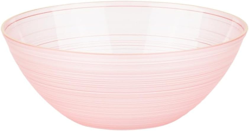 EcoQuality 12oz Translucent Pink Plastic Round Bowls with Gold Rim ...