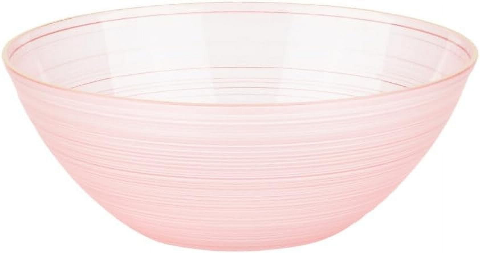 EcoQuality 12oz Translucent Pink Plastic Round Bowls with Gold Rim ...
