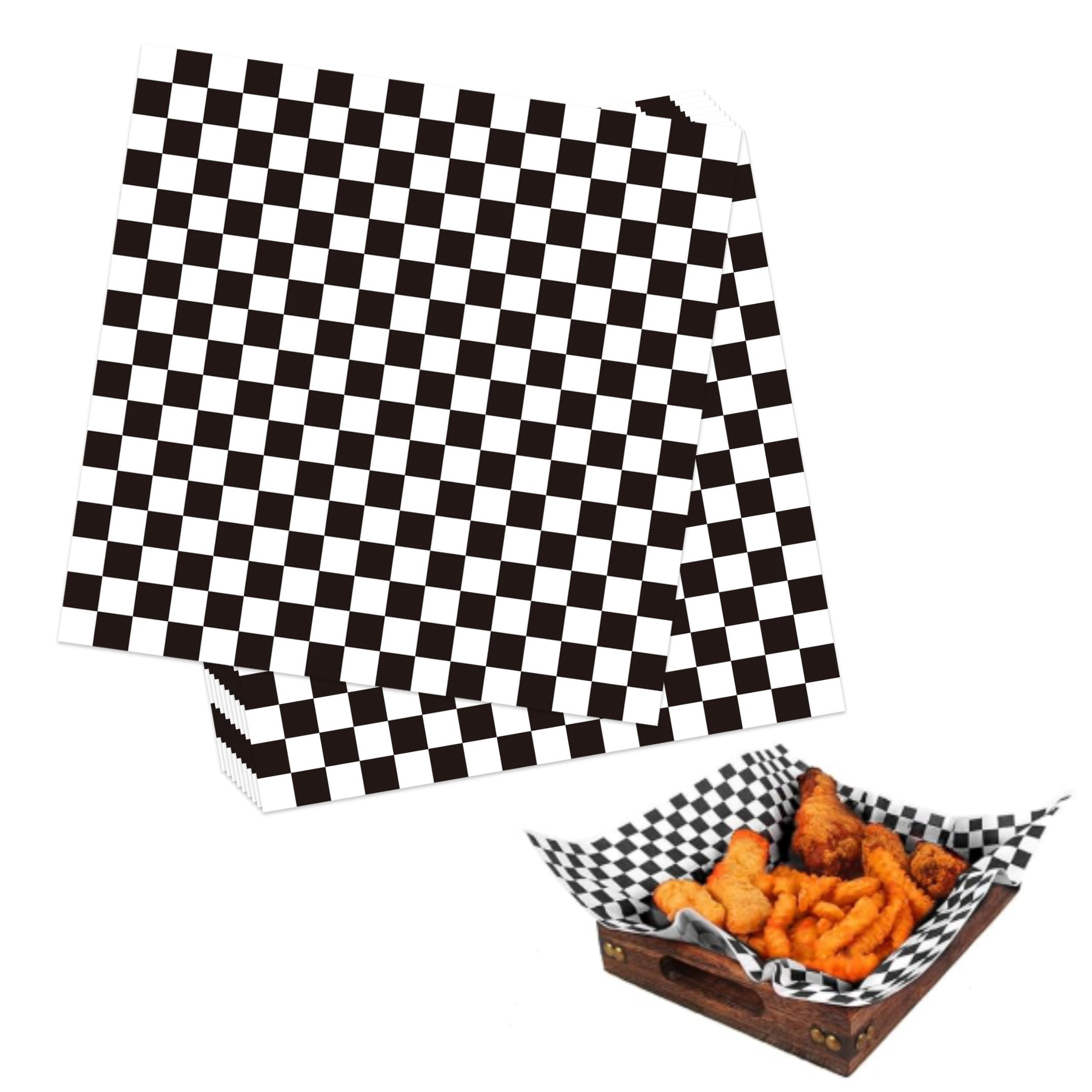 EcoQuality 12x12 in Black & White Checkerboard Pattern Basket Liner ...