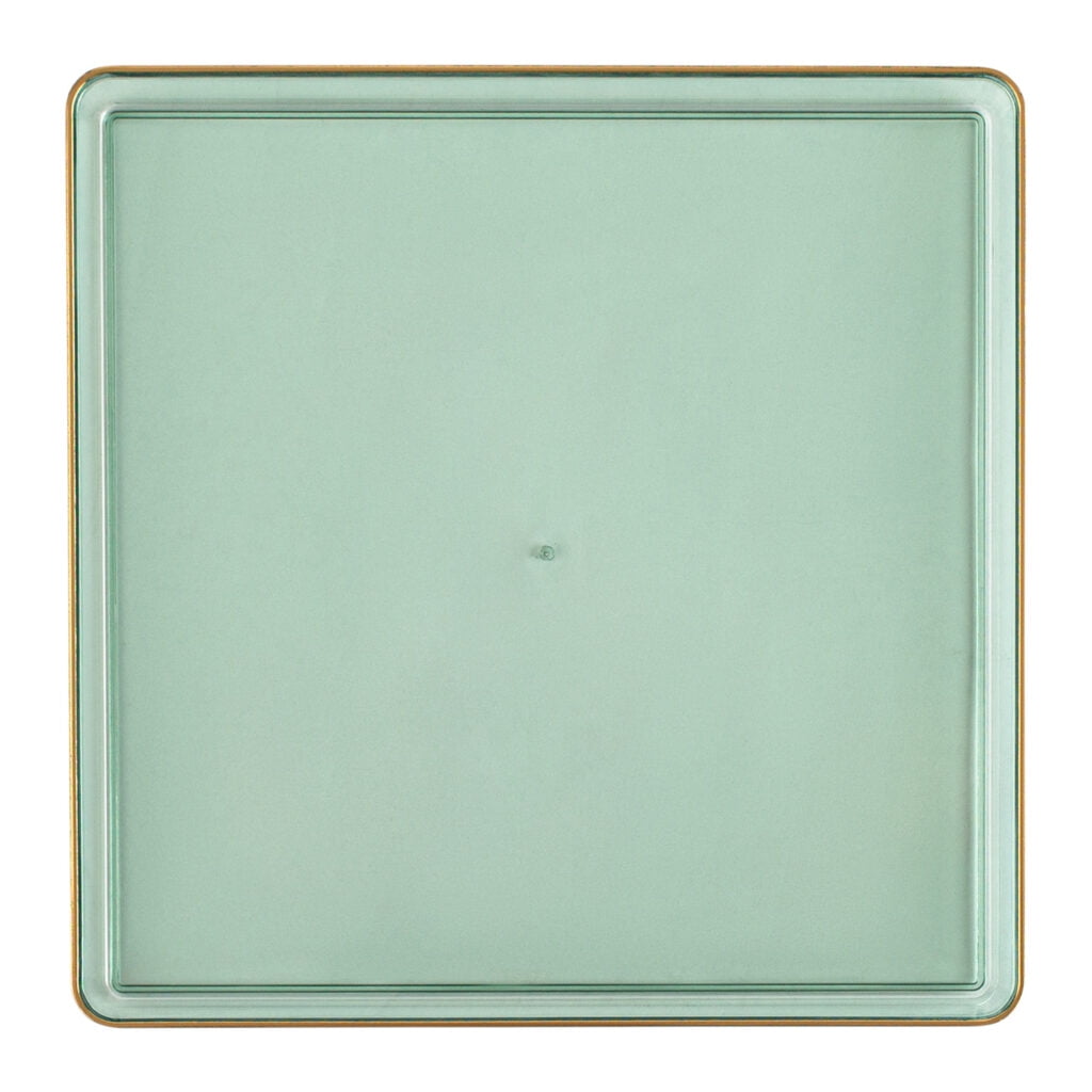 EcoQuality 13" inch Disposable Square Translucent Green Plastic Plates ...