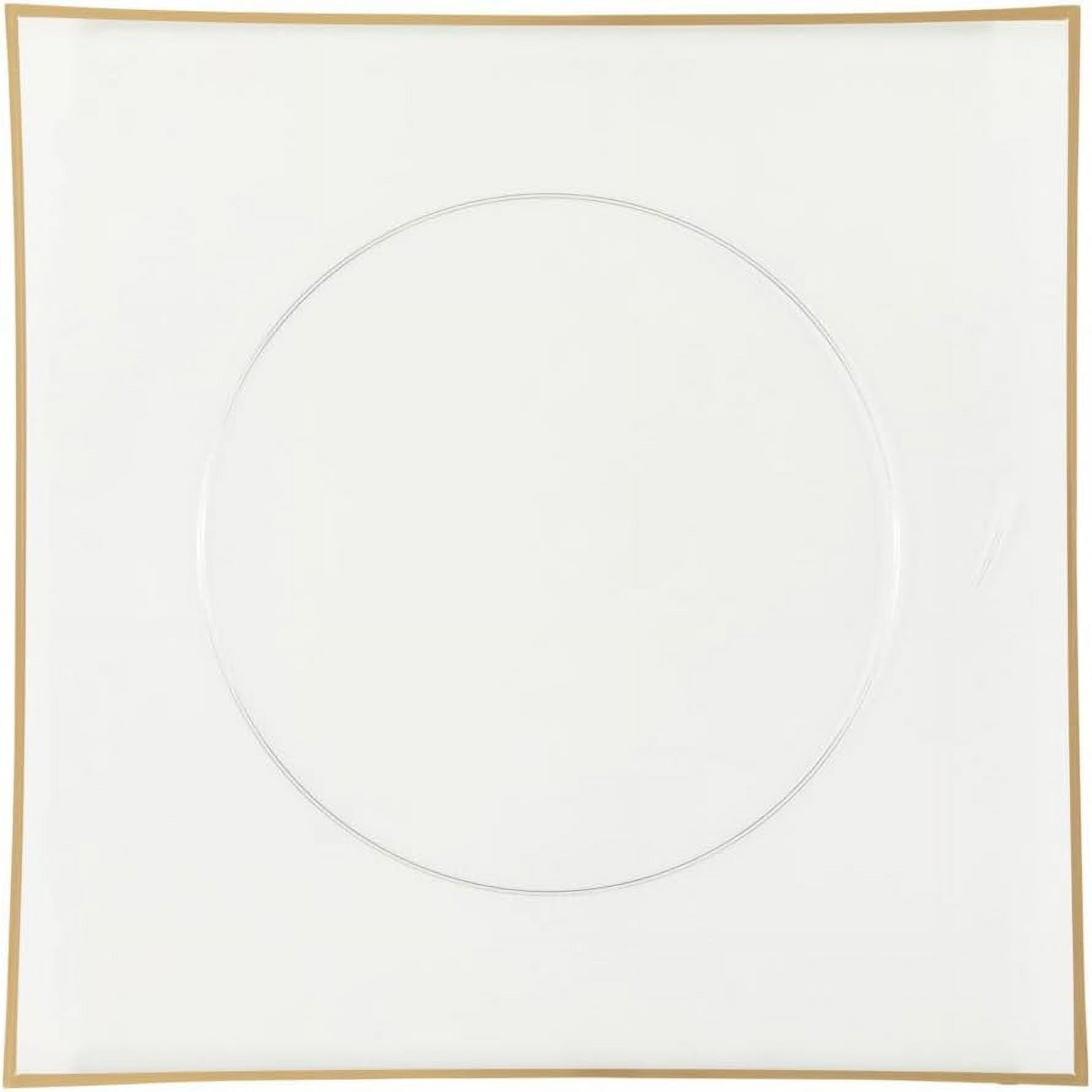 EcoQuality 13" inch Flat Square Charger Clear Plastic Plates with Gold ...