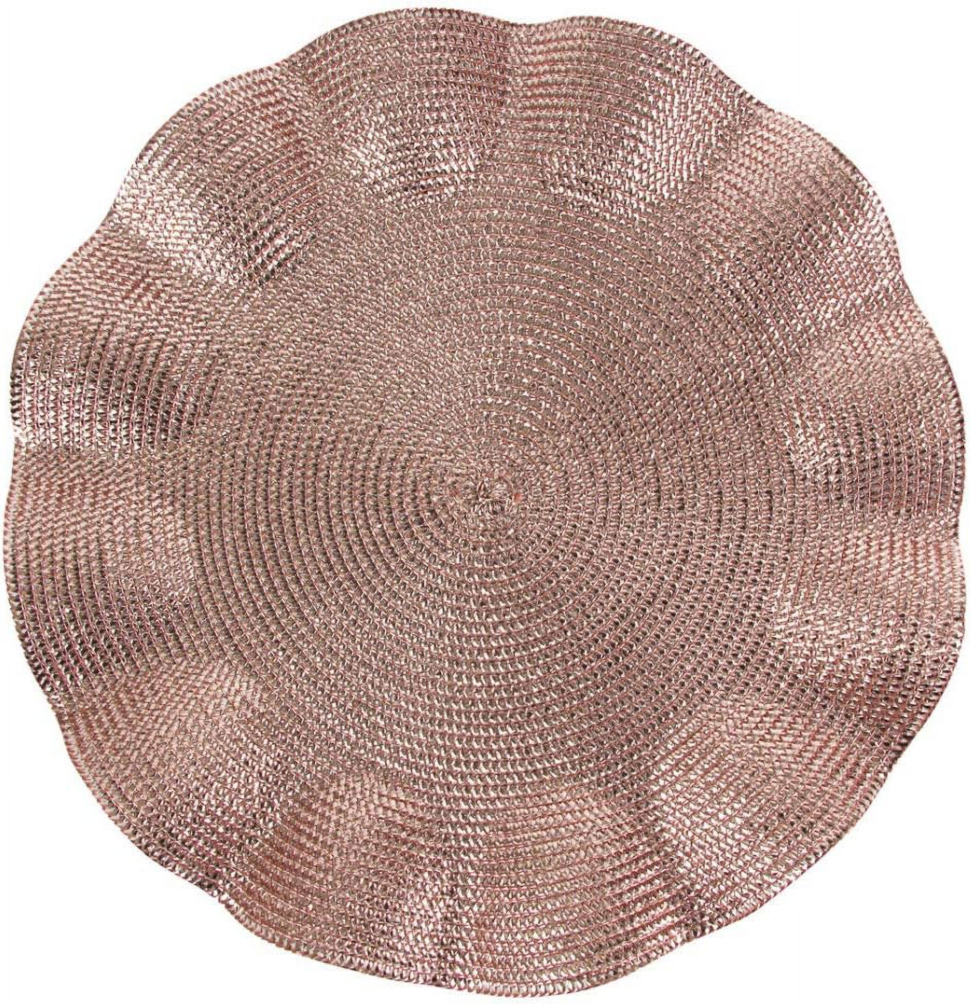 EcoQuality 14.5" inch Round Charger Rose Gold Braided Design Plastic ...
